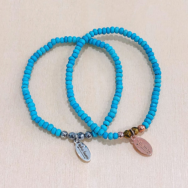 The Nikki - mini turquoise - Semi-precious beads - Boho Luxe Jewelry